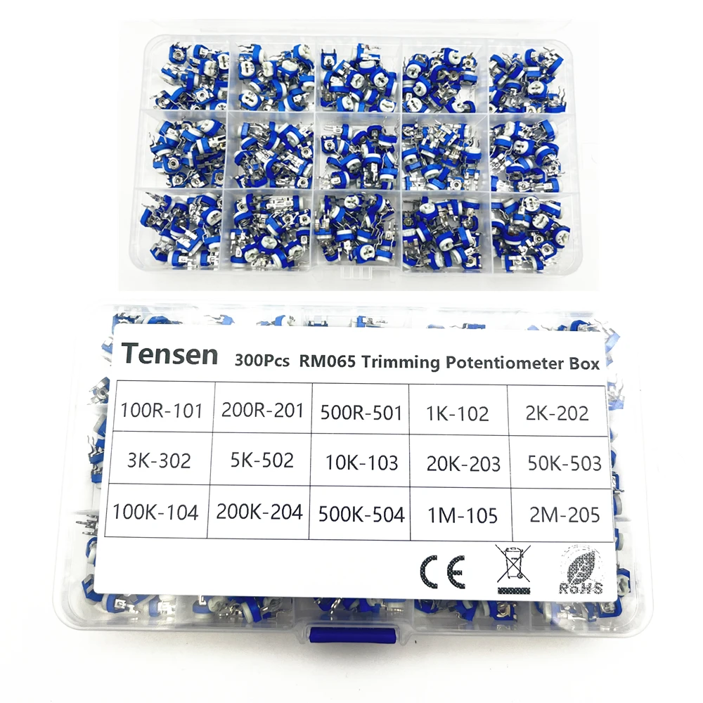 300Pcs-Box-RM065-Carbon-Film-Horizontal-Trimpot-Potentiometer ...