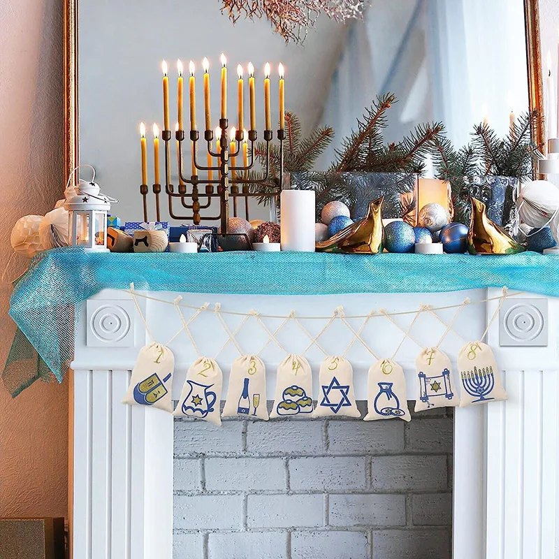 Jewish Holiday Decorating Items 8 Nights Of Happy Hanukkah Bags