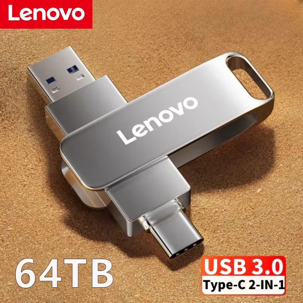 Memoria USB Lenovo de 64 TB, tipo C, 2 en 1, USB 3.0, unidad flash OTG de 8 TB y 16 TB, disco ...