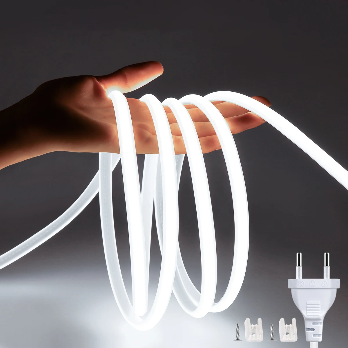 230V-220V-LED-Strip-COB-Light-With-EU-Power-Plug-Home-Decoration-Lamp ...