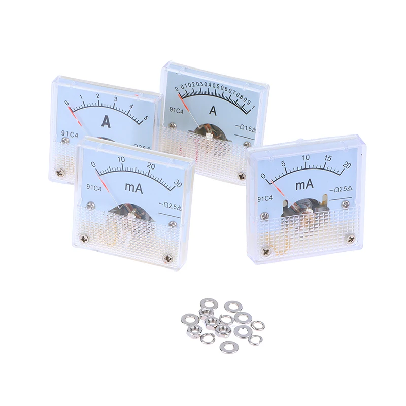 91C4-DC-20mA-30mA-500m-A-1A-2A-5A-10A-Analog-Ammeter-Milliammeter-Panel ...