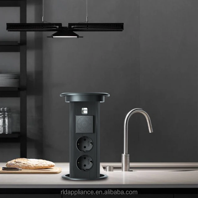 Schuko Worktops Socket Eu Pop Up Power Tower A Konyhai Szigetekhez ...