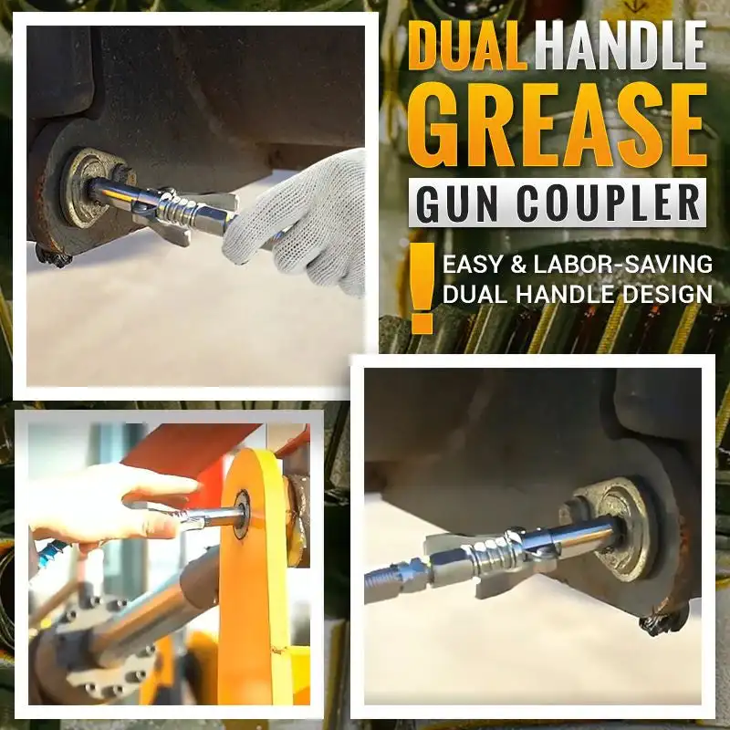 High Pressure Dual Handle Grease Gun Coupler 10000PSI Grease Gun ...