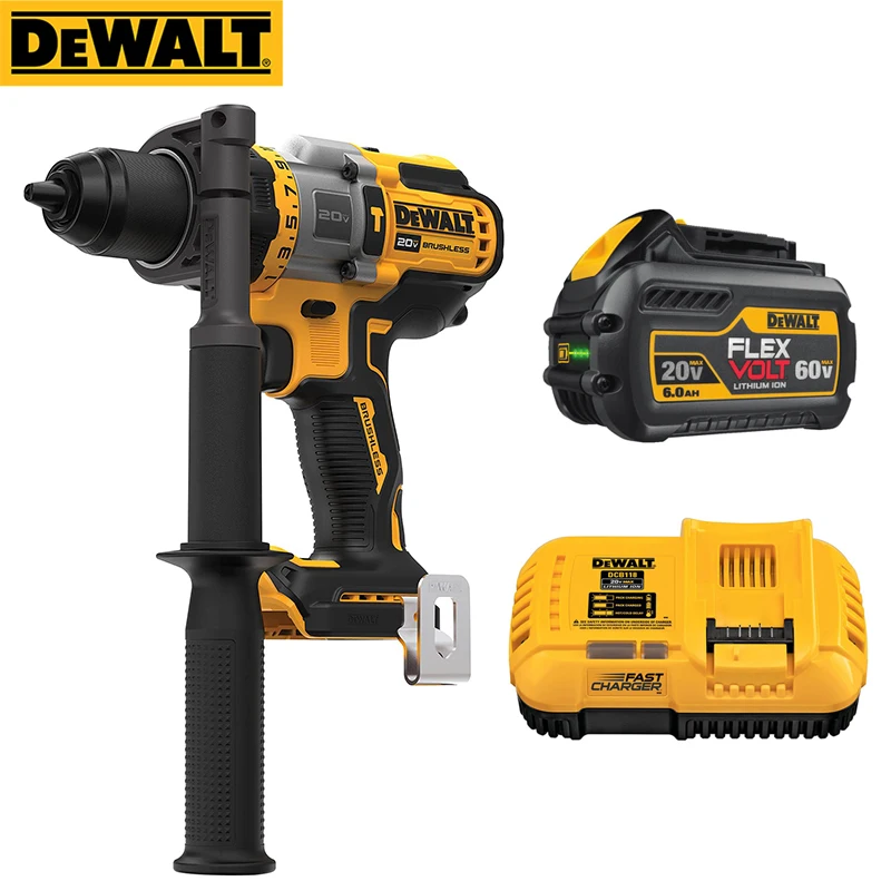 DEWALT FLEXVOLT DCD999 20V MAX Cordless Hammer Drill 1/2-Inch 2000 RPM Brushless Impact Ice ...