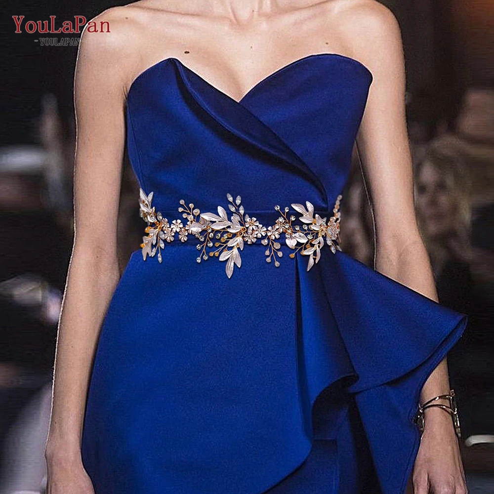 TOPQUEEN-Wedding-Dress-Rhinestone-Belt-for-Bride-Alloy-Leaves-Women ...