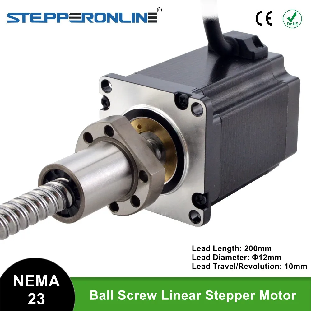 Nema 23 External Ball Screw Linear Stepper Motor 1.8nm 4.0a 76mm Length ...