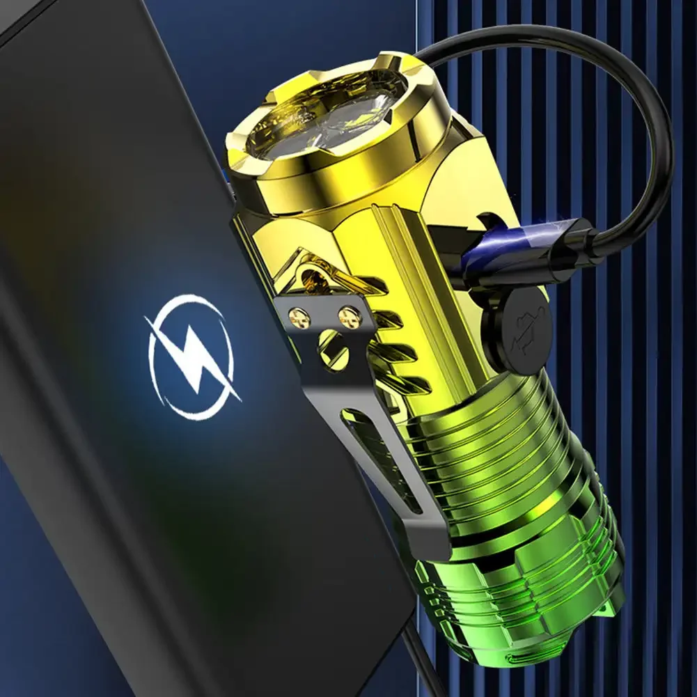 High-brightness Light Flashlight LED USB Rechargeable Mini Tactical ...