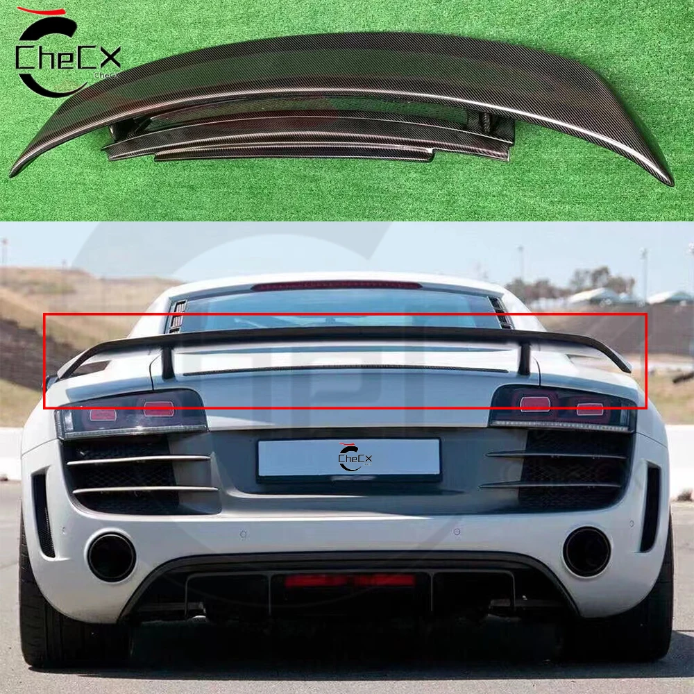 Carbon-Fiber-FRP-Car-Rear-Trunk-Spoiler-Active-Wing-Lip-For-Audi-R8-V8 ...