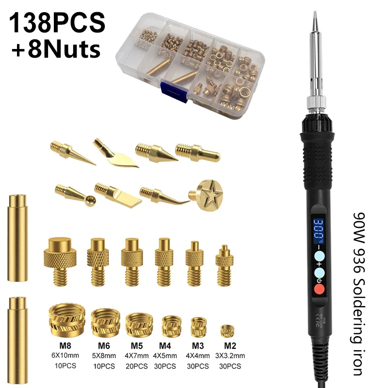 Brass Hot Melt Insert Knurled Nut Implant Machine Copper Nut Thermal ...