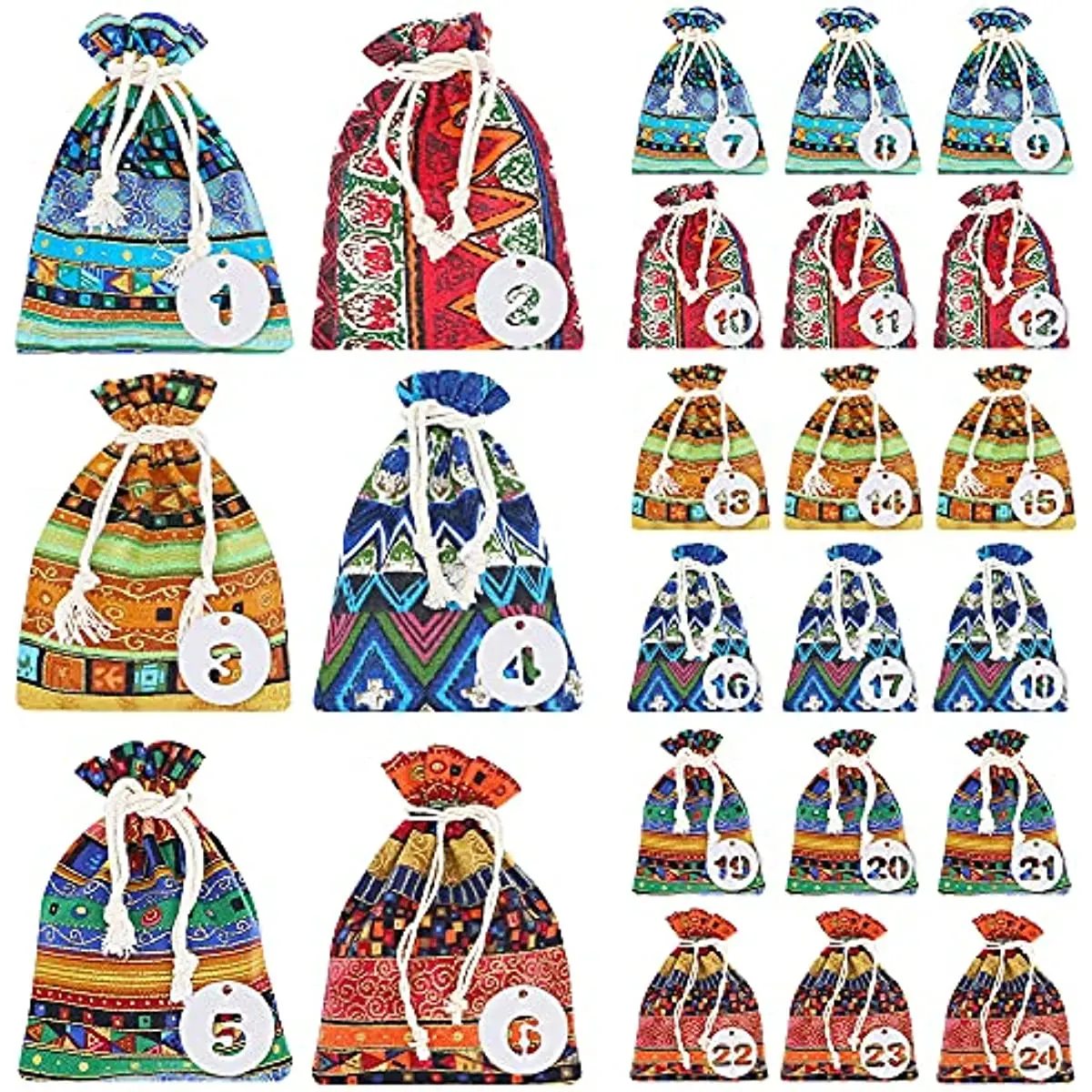 24pcs-Drawstring-Gift-Bag-Ethnic-Style-Jewellery-Bags-Hessian-Bags-with ...
