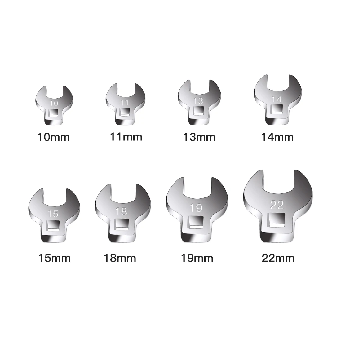 Pces 3/8 Polegada Unidade Crowfoot Chave Conjunto 10-22mm, 49% OFF
