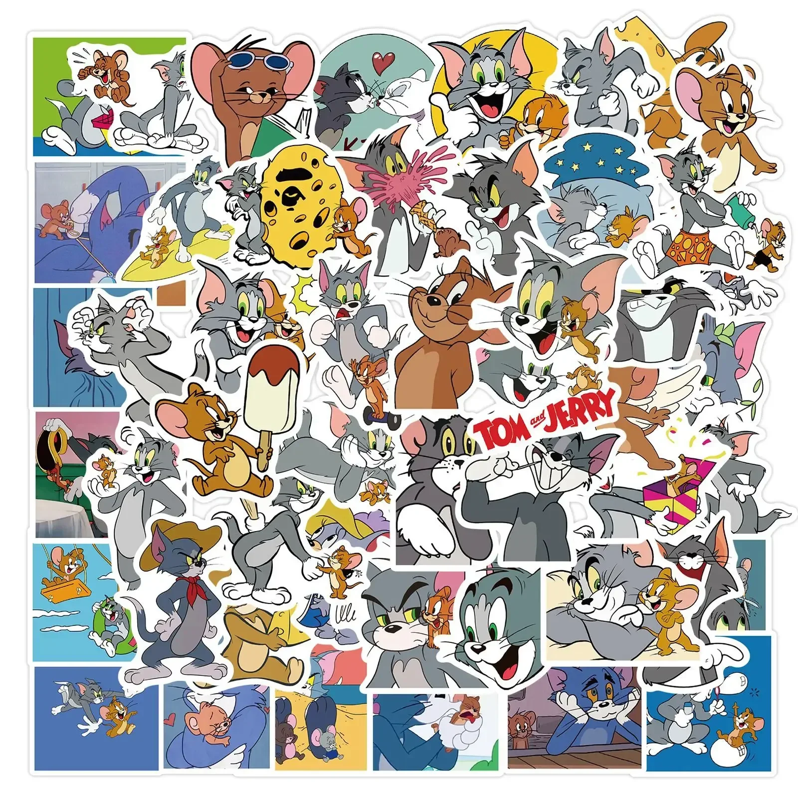 50PCS-Tom-and-Jerry-And-Mouse-Cartoon-Doodle-Stickers-Luggage ...