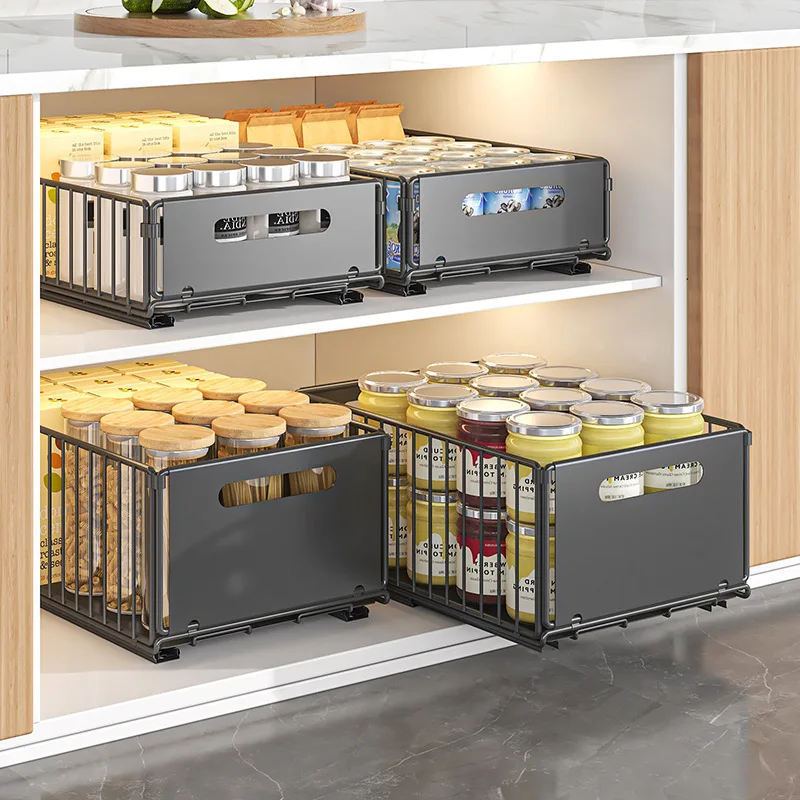 Non-Perforated-Foldable-Kitchen-Storage-Box-Sliding-Track-Seasoning ...