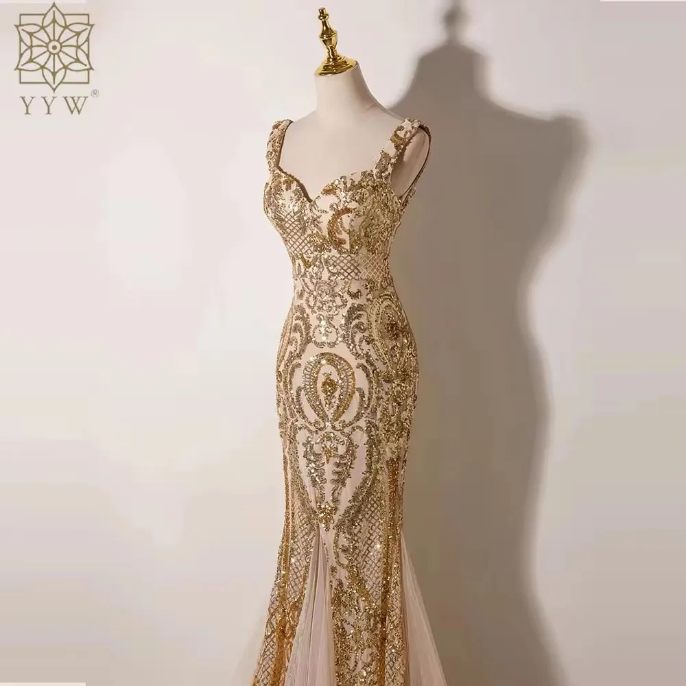 Shinny-Gold-Sequined-V-Neck-Sleeveless-Elegant-Evening-Dresses-Sexy ...