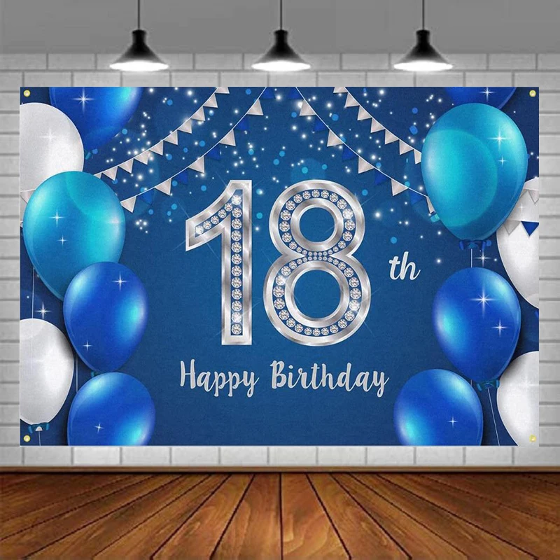 18th Birthday Background Blue