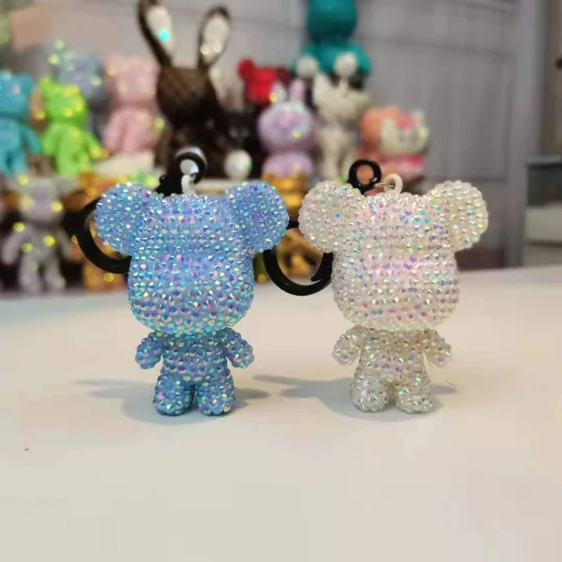 DIY Diamond Violent Bear Keychain Pendant Decoration Embroidery Jewelry Cross Stitch Bag Mosaic ...