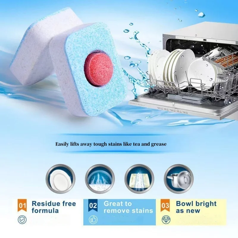 10Pcs Dishwasher Cleaner Cleaning Sheet Strong Oil Stain Odor Removal ...