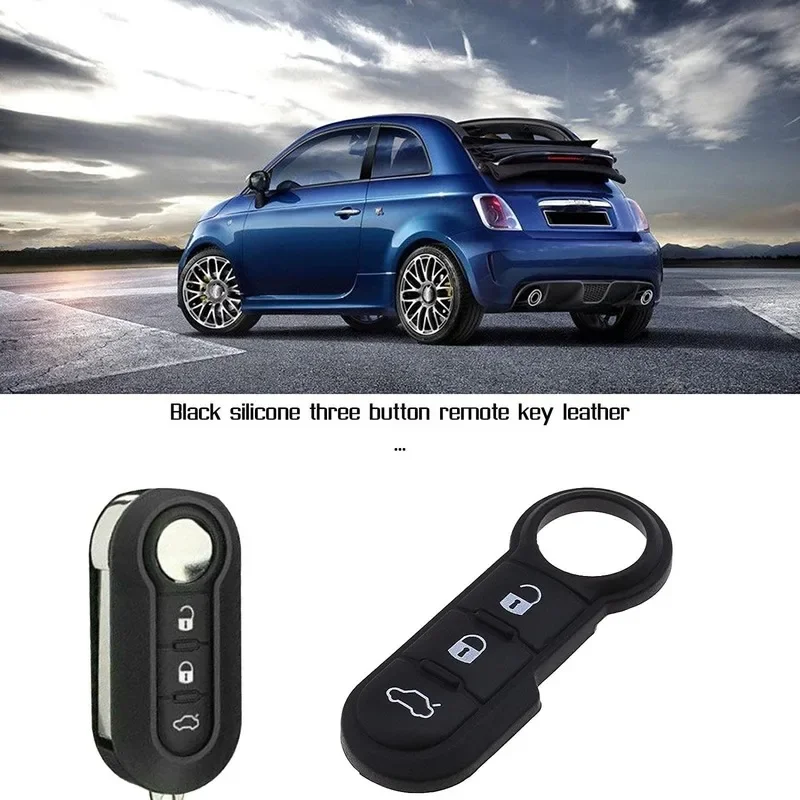 For-Fiat-500-Abarth-Panda-Punto-Bravo-3-Button-Car-Key-Silicone-Pad ...