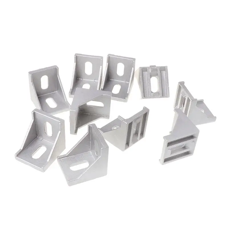 10pcs-4040-Fasten-Fitting-Angle-40x40-L-Connector-Aluminum-Corner ...