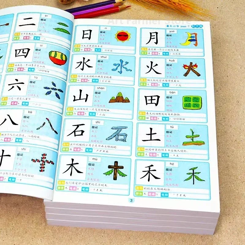 4-Books-3600-Words-Chinese-Characters-Pinyin-Han-Zi-Read-Early ...