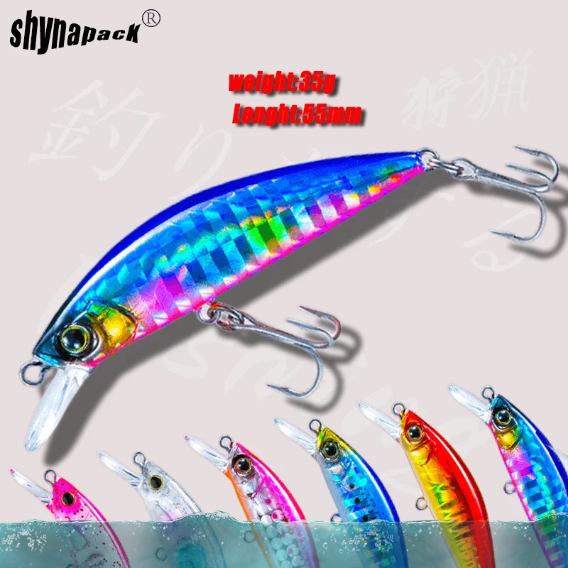 Sinking-Minnow-Floating-6G-50Mm-Fishing-Lure-Hard-Bait-8Color-Wobbler ...