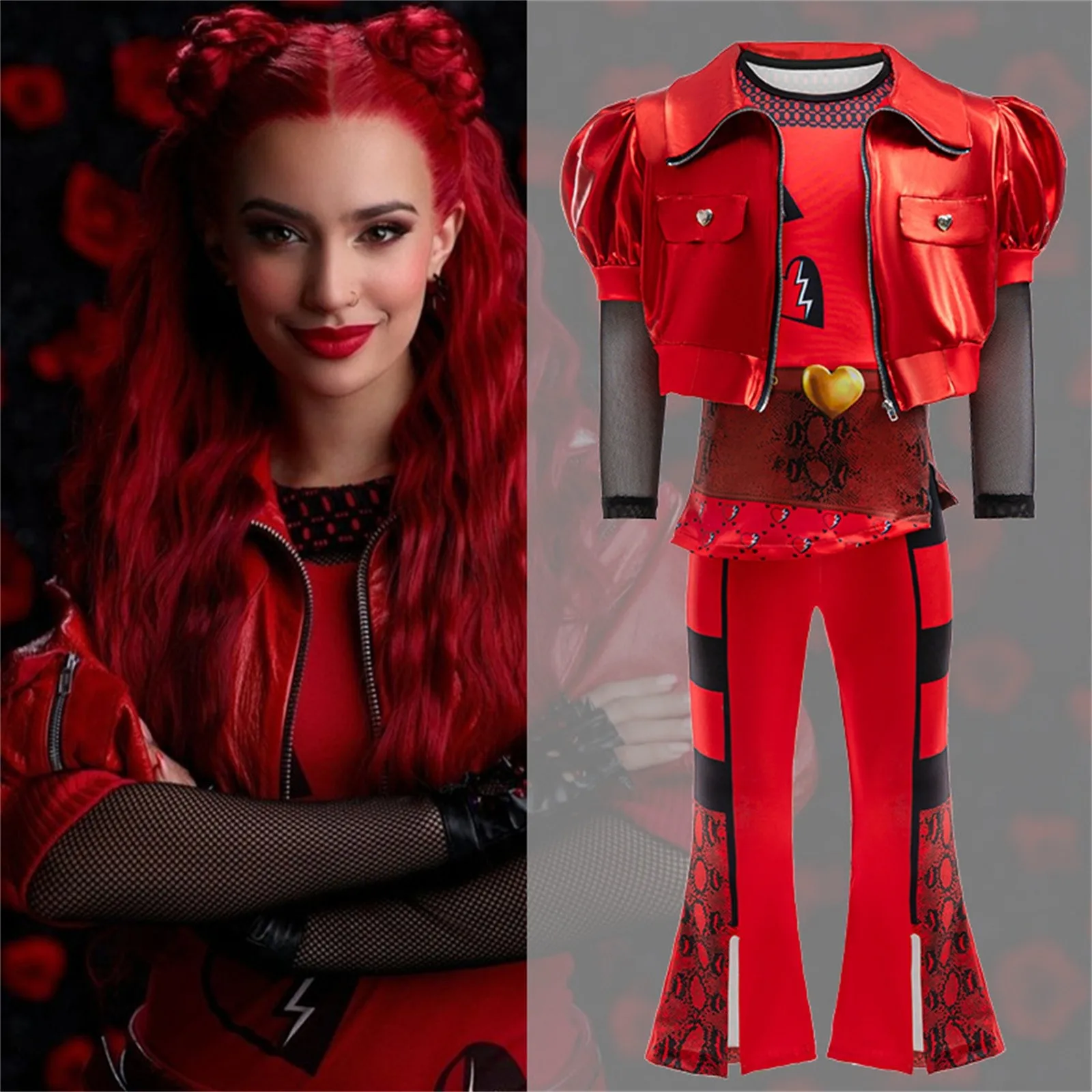 Girls-Dresses-Kids-D-Descendants-4-Red-Cosplay-Costume-Movie-T-The-Rise ...