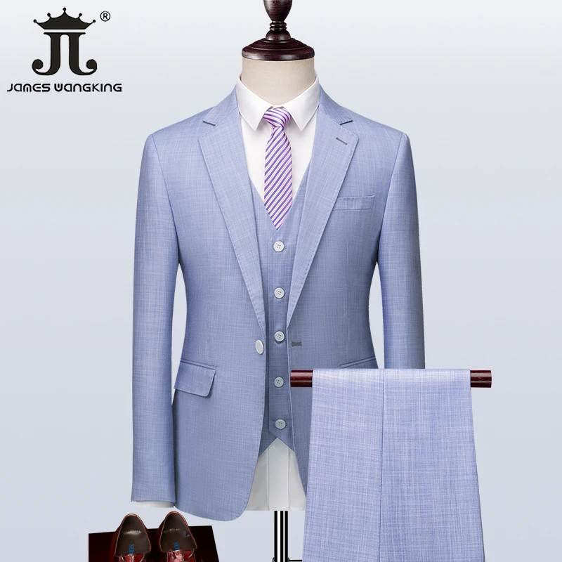 Fato azul fino formal masculino, jaqueta, colete, calça, fina ...