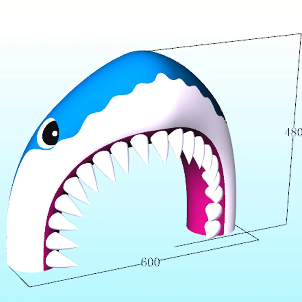 Custom Outdoor Activity Inflatable Shark Mouth Arch With Blower ...