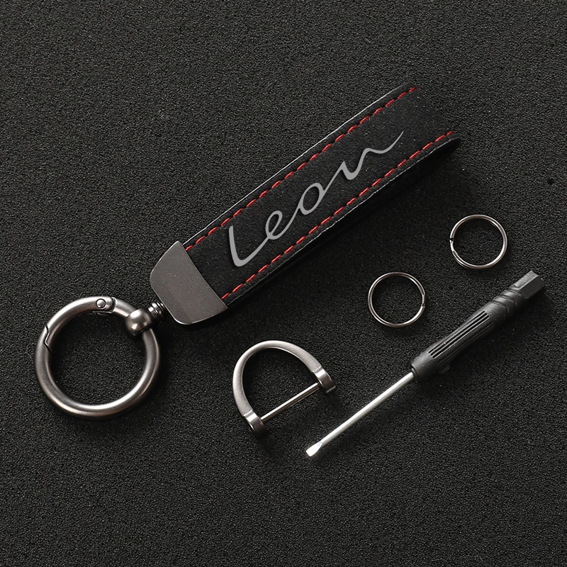 High-Quality-Suede-Leathe-Leon-Keychain-Key-Ring-For-Seat-Leon-MK1-MK2 ...