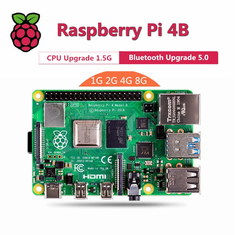 Official Original Raspberry Pi 4 Model B 4b 8GB 4GB 2GB 1GB RAM BCM2711 Quad Core Cortex A72 ARM ...