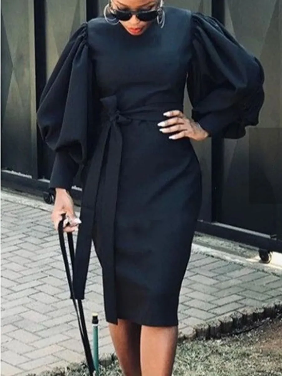 Belted Pencil Dress