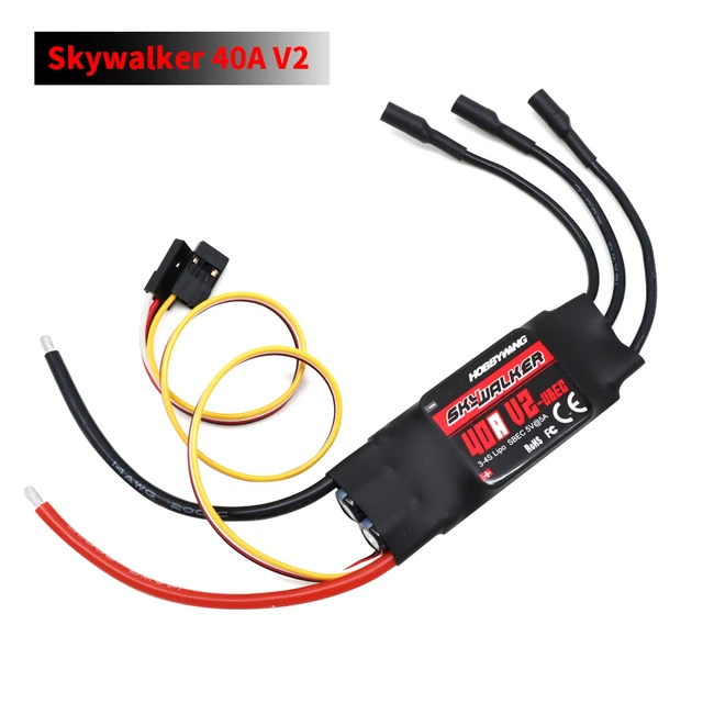 Hobbywing Brushless ESC 40A 50A 80A 100A V2 Drone ESC 2-4S Skywalker Speed Controller With BEC ...