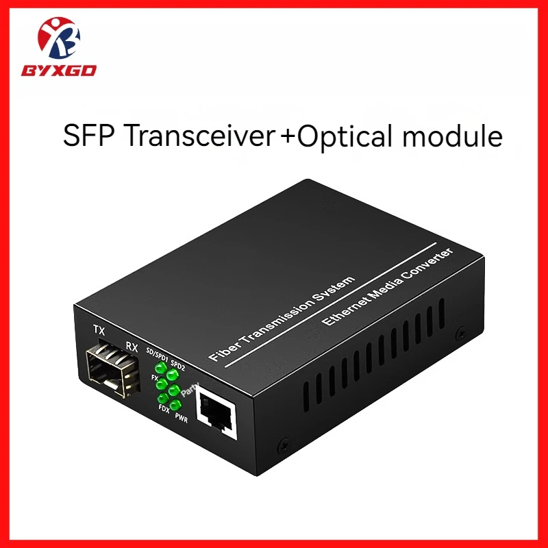 Gigabit-SFP-Fiber-Optical-Media-Converter-Ethernet-switch-RJ45-Single ...