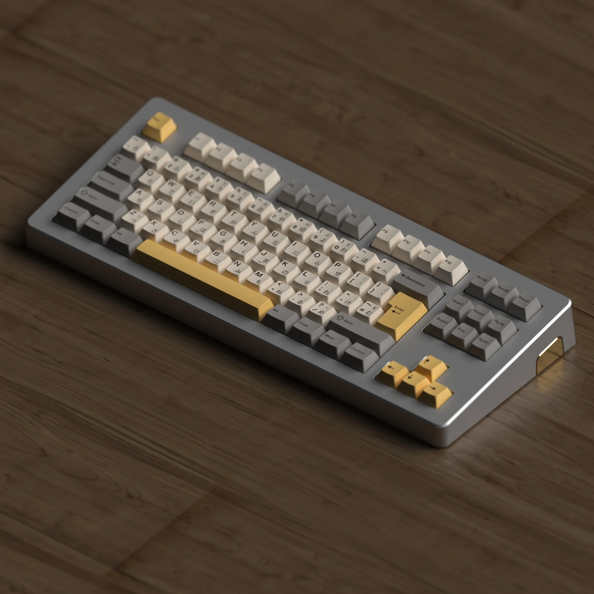 Grey And Yellow Keycap Cherry Profile Keycaps PBT Dye Sublimation Key ...
