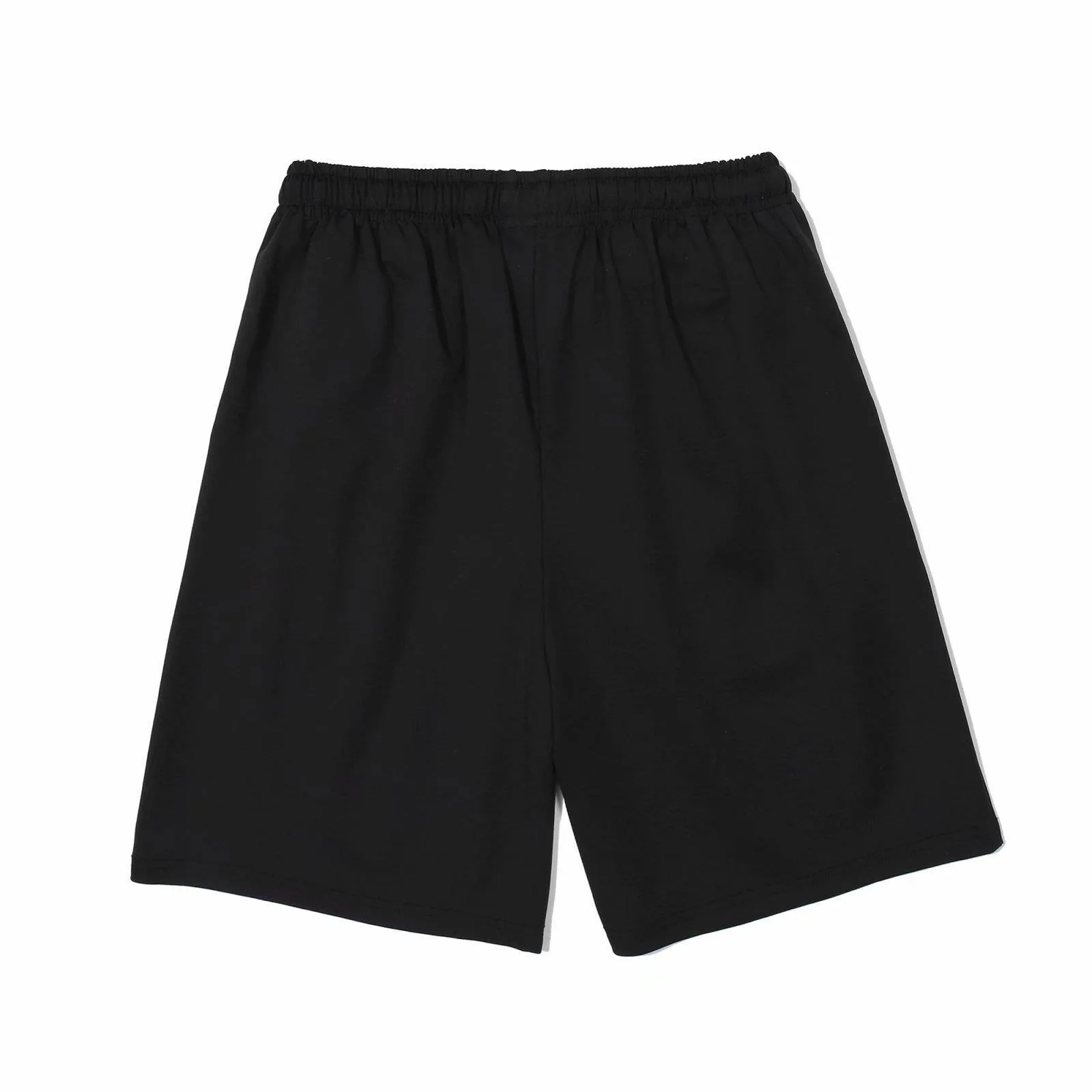 Black Men's Shorts Solid Color Oversized Cotton Streetwear Blank Causal ...