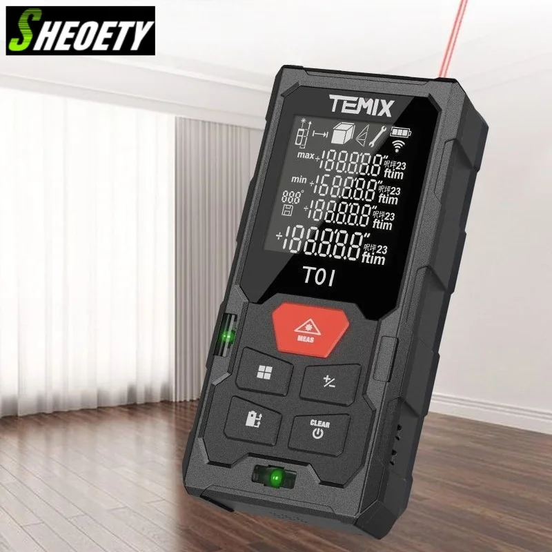 50M Professional Laser Distance Meter Rangefinder with Digital Measure ...