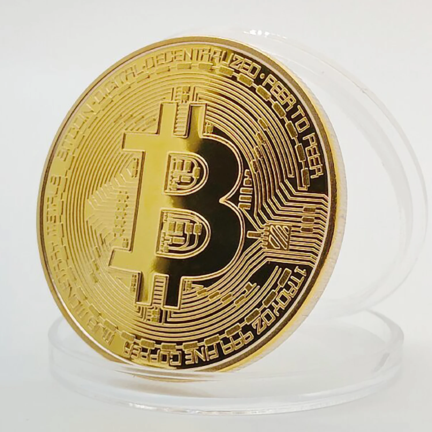 Gold-Plated-Bitcoin-Coin-Collectible-Art-Collection-Gift-Physical ...