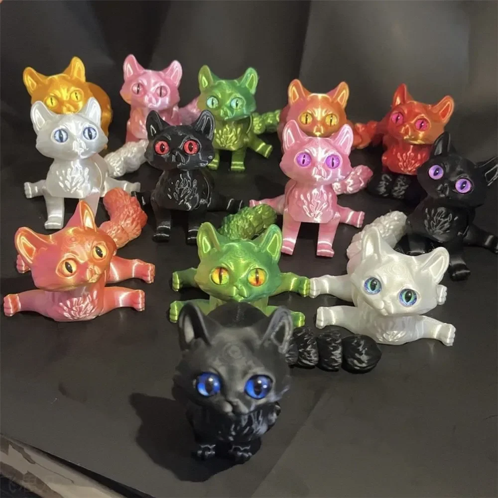1PC 3D Printing Multi-joint Movable Muppet Cat Figures Model Home Desk ...