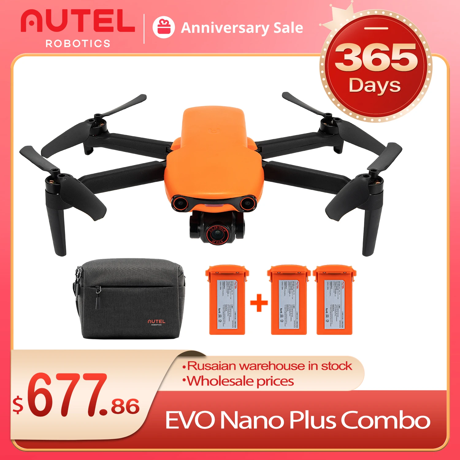 Autel Robotics Camera Drone EVO Nano+ 4k@30 fps Professional 1/1.28 inch CMOS RYYB Camera 28min ...