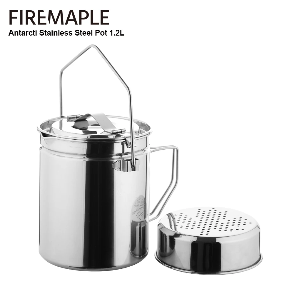 Fire-Maple 1.2L Stainless Steel Steamer Pot with Lockable Lid Antarcti ...