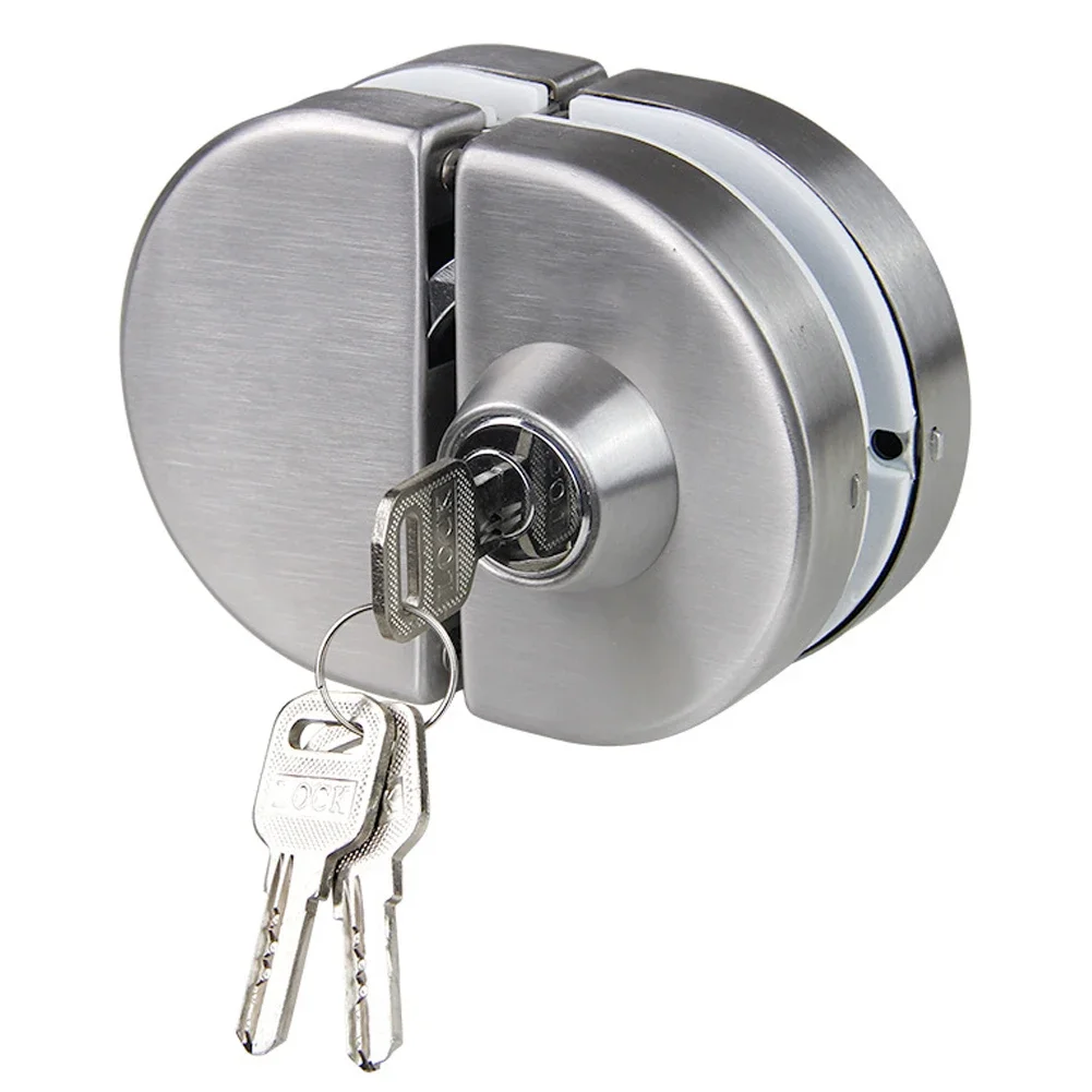 Stainless-Steel-Glass-Door-Lock-Double-Door-Non-Opening-Frameless ...