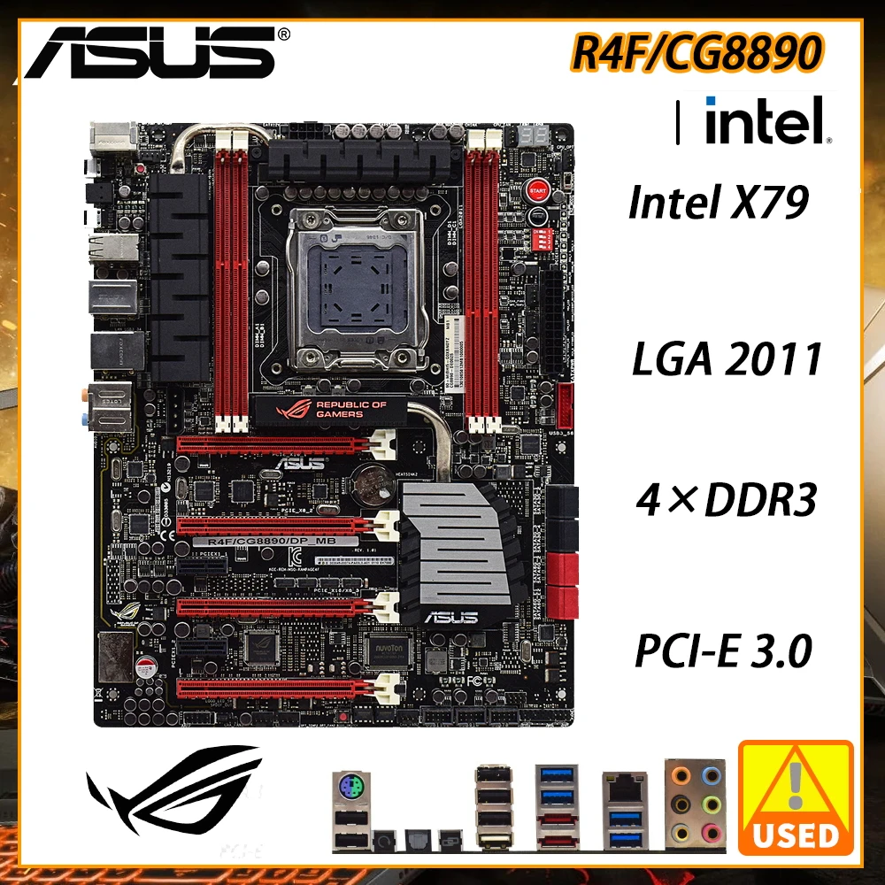 Asus rog r4f/cg8890 mineração placa mãe kit x79 lga 2011 suporte núcleo ...