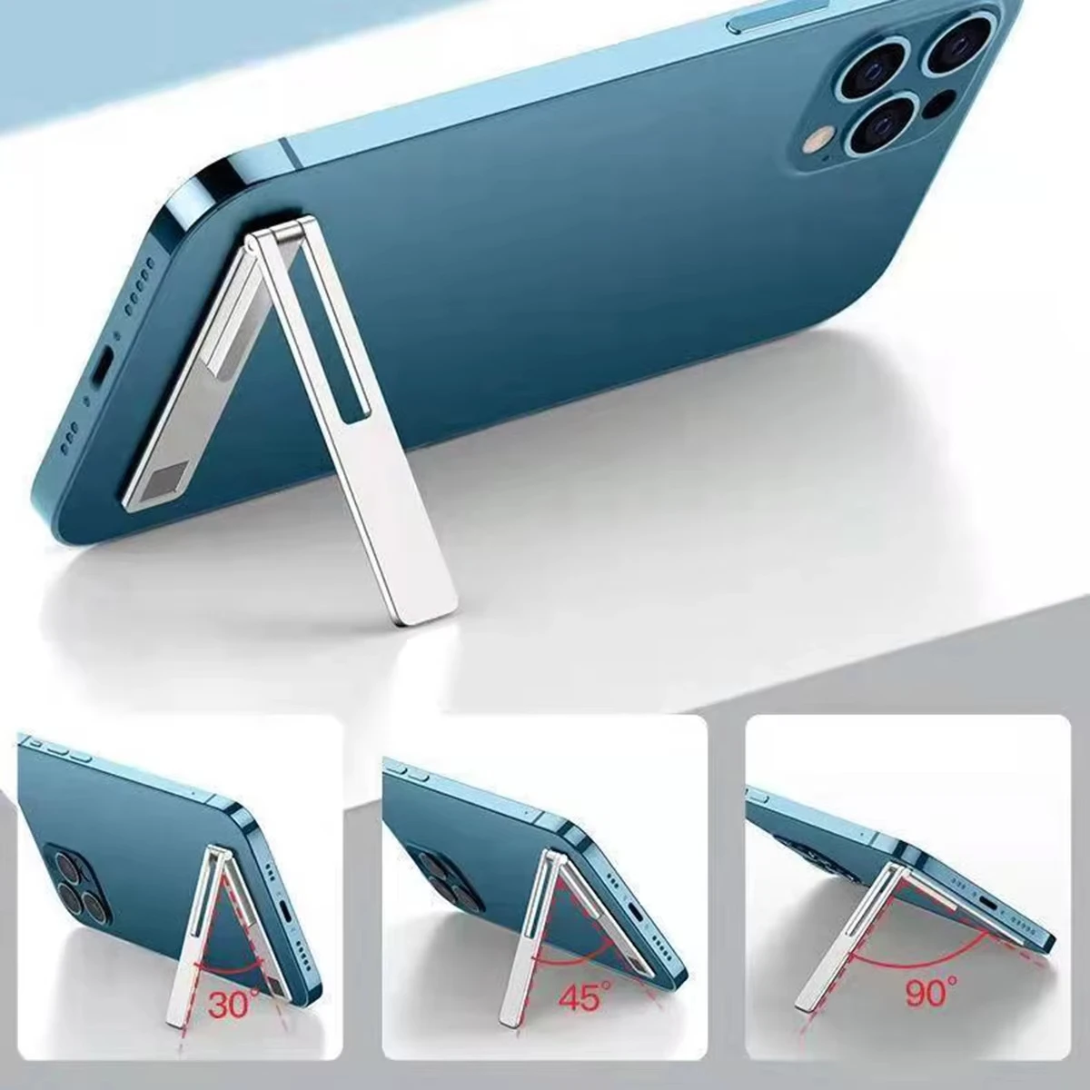 Universal Mobile Phone Holder Bracket Ultra Thin Foldable Metal Alloy ...