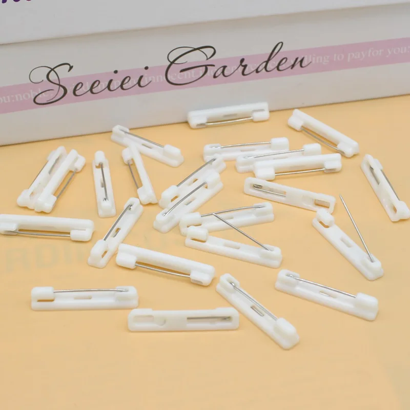 50PCS-2-1cm-3-1cm-white-black-adhesive-plastic-brooches-pin-backs-plain ...