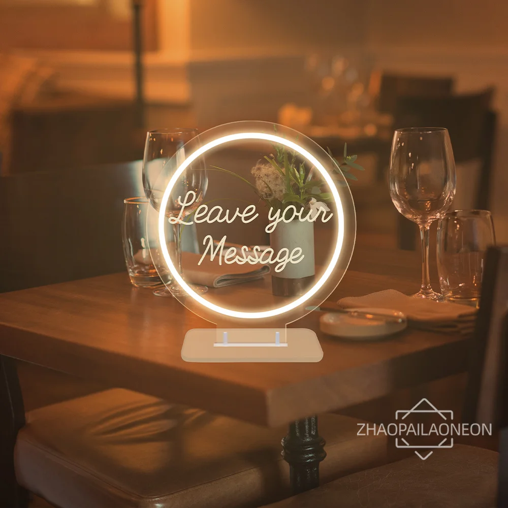 Leave A Message Neon Sign Engrave Personal Custom-tailor LED Lights ...