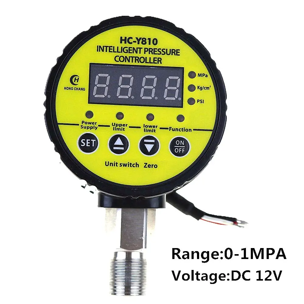 DC 12V 0-1Mpa Air Compressor Pressure Switch Digital Pressure Gauge ...