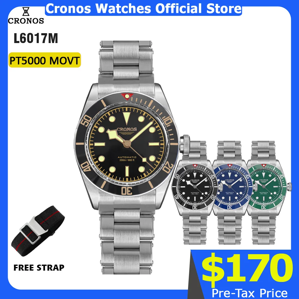 Cronos Luxury Men Watch 40mm Diver BB58 Automatic Wrist Watches Female ...