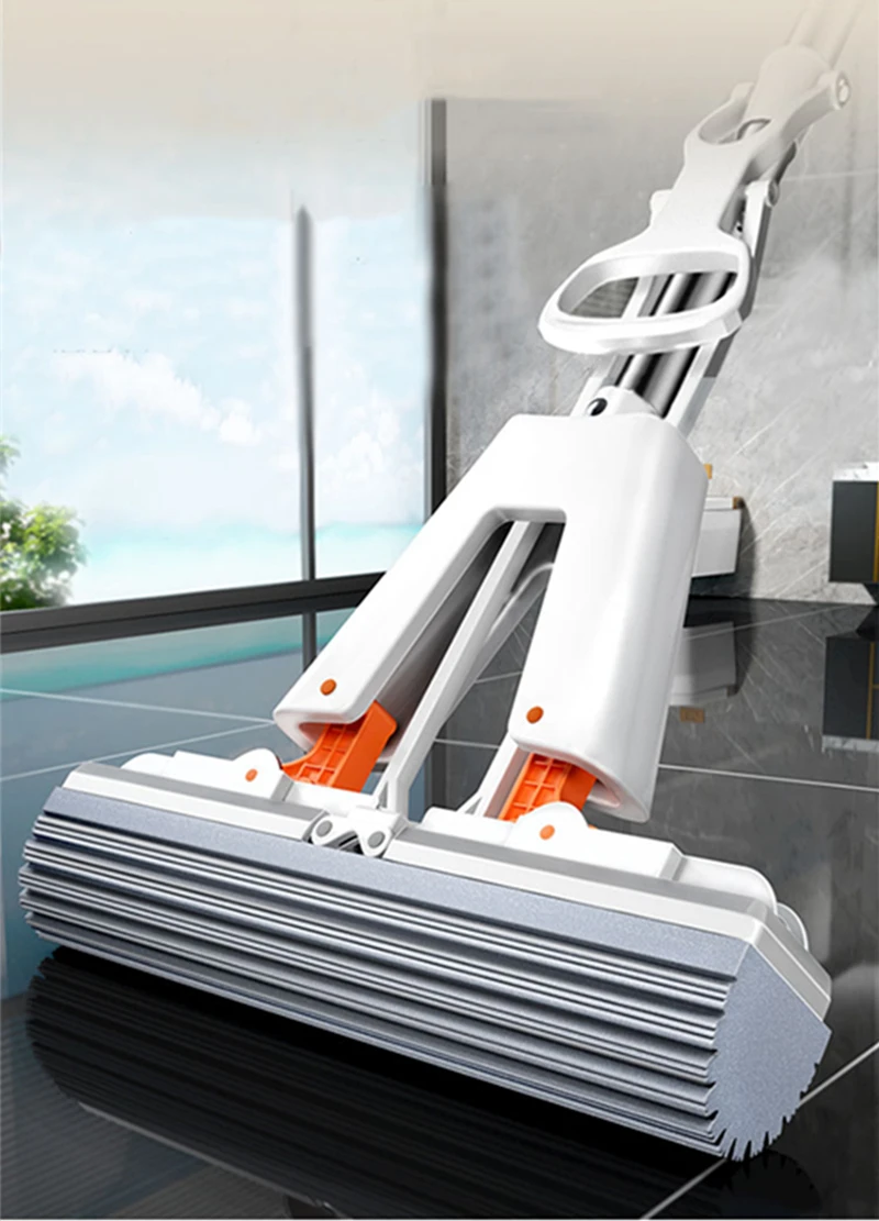 Collodion Mop Free Hand Washing Magic Self-Cleaning Squeeze Water Flat Floor Wiper Tile Wringer ...