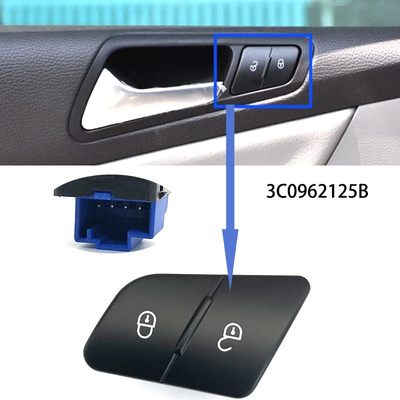 3C0962125B New Left Door Locking Lock Switch LHD Button For Volkswagen ...