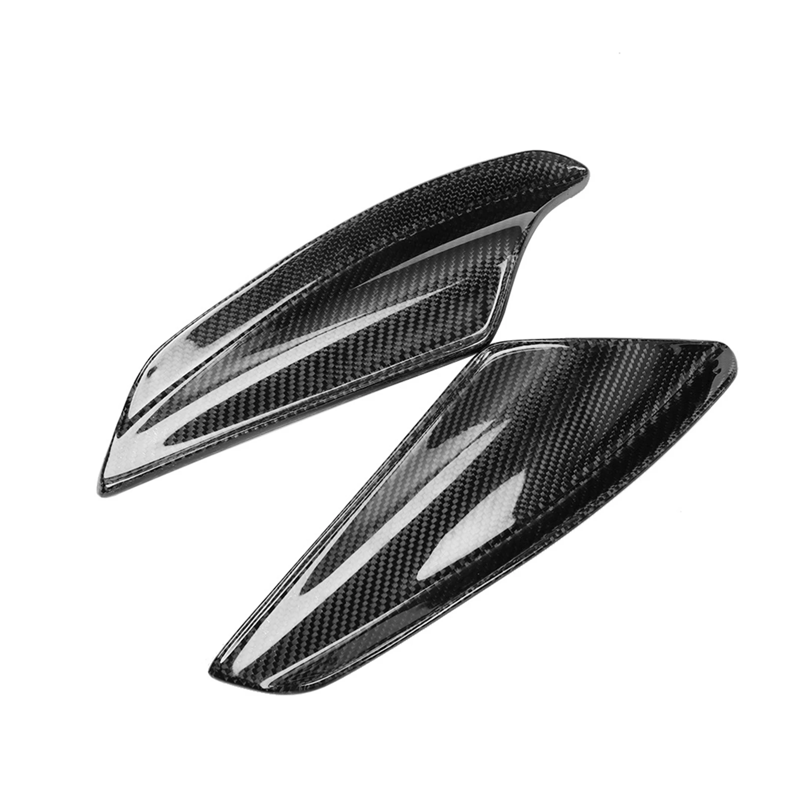Car Carbon Fiber Front Bumper Side Spoiler Canards Air Vent Trim For ...